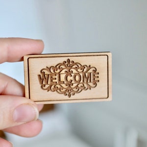 Dollhouse Miniature Welcome Mat Rug Front Door Mat 1:12 Scale Miniature ...