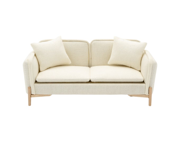 Dollhouse Miniature Couch Dollhouse Sofa Ivory Couch Dollhouse ...