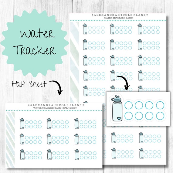 Paper Stickers Paper & Party Supplies Hydration Tracking Planner ...