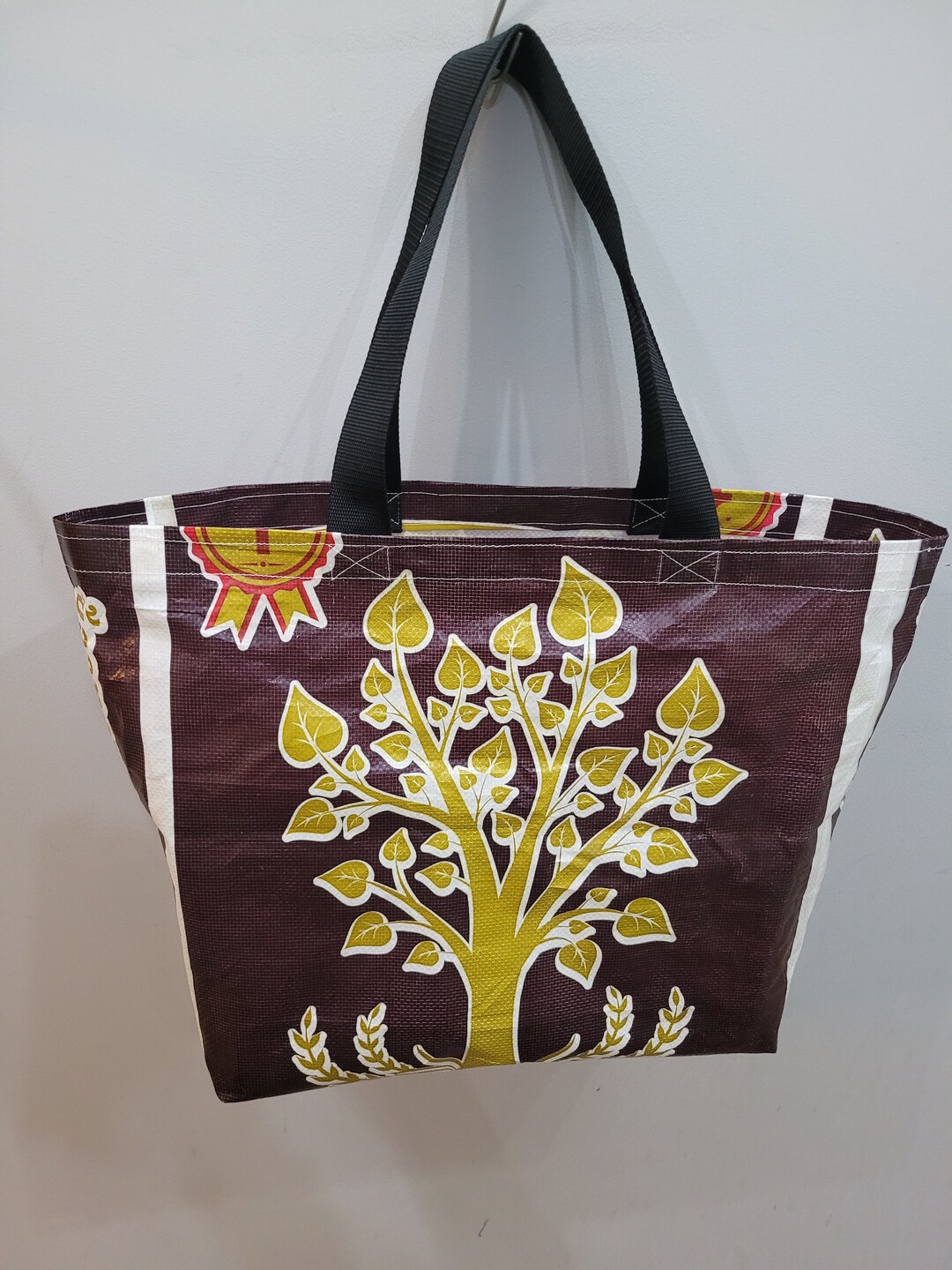 Upcycled Thai Rice Sack Shopping Bag ~ Market Tote ~ Allotment Bag ...