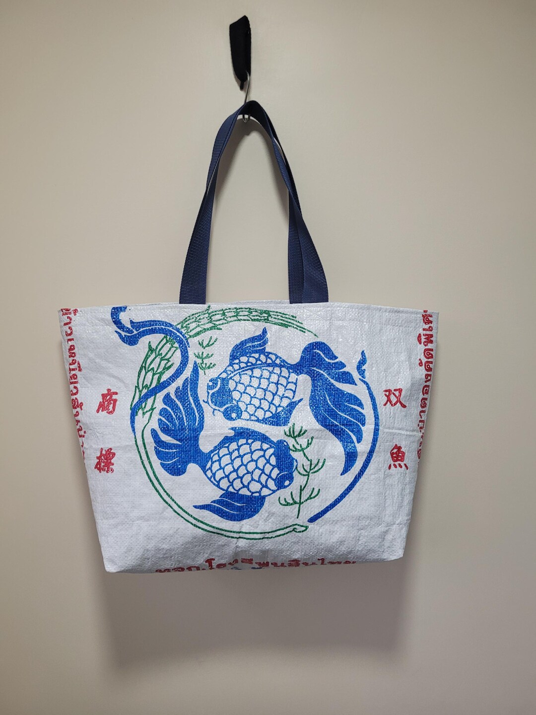 Thai Fish Upcycled Bag Recycled Large Shopping Tote Animal Lovers Eco ...