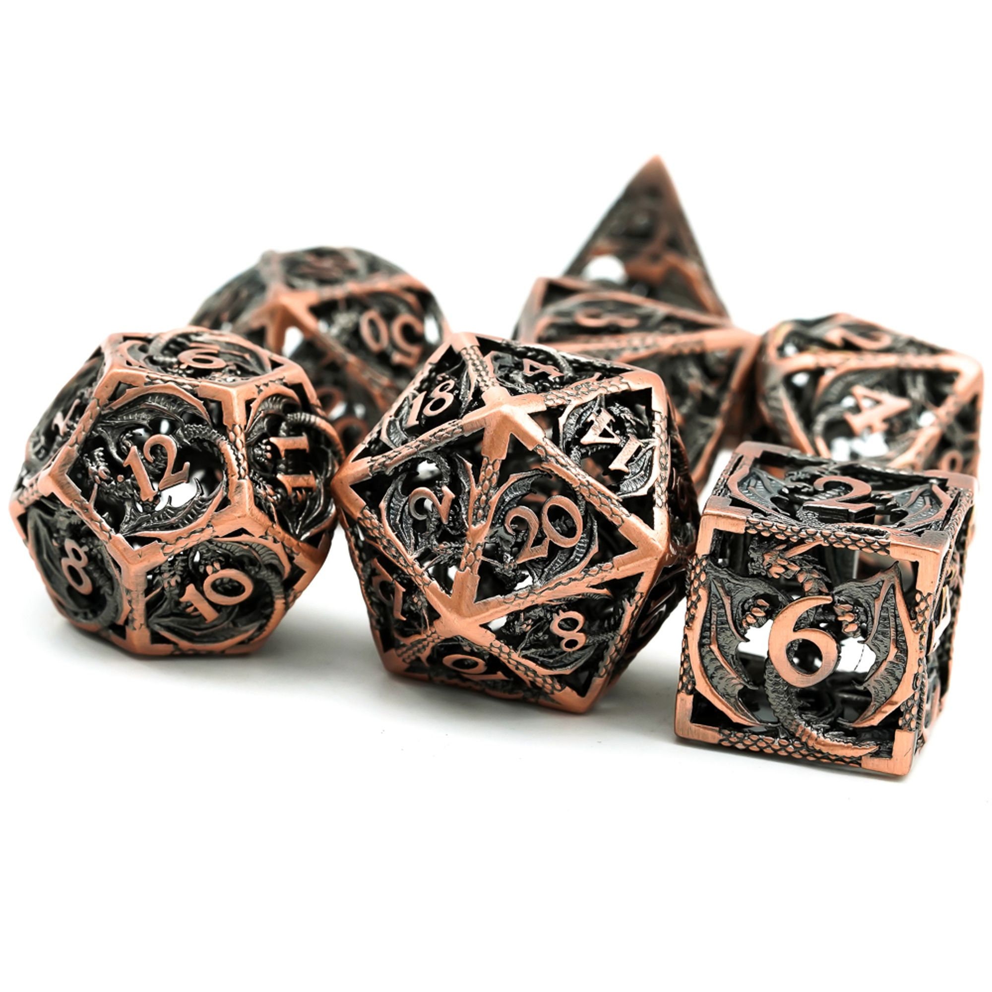 Hollow Copper Draconic Flying Dragon Metal Dnd Dice Set 7 - Etsy UK