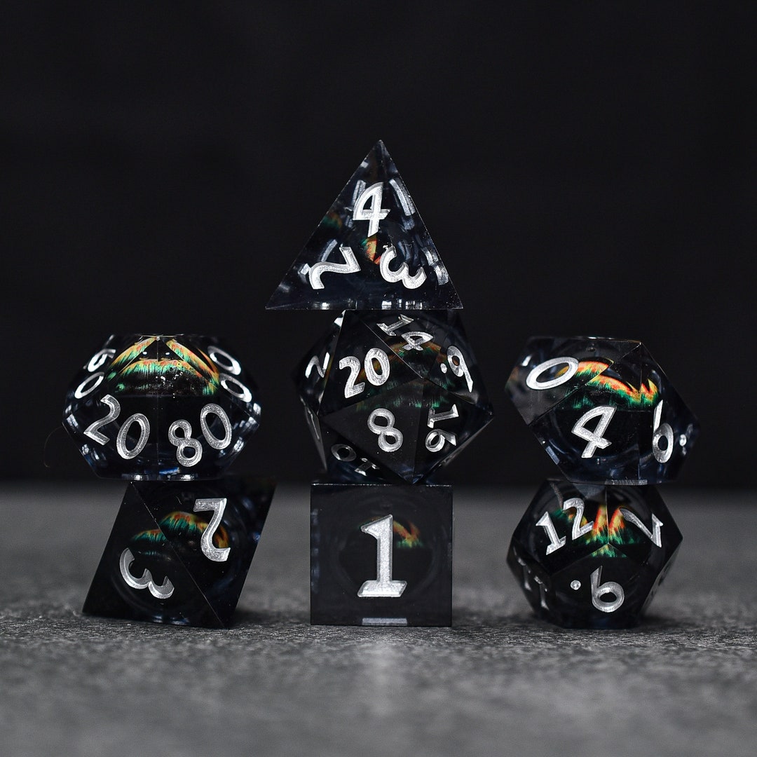 Scrying Moving Eye Liquid Core Dungeons & Dragons Dnd Dice Set Dnd Dice ...