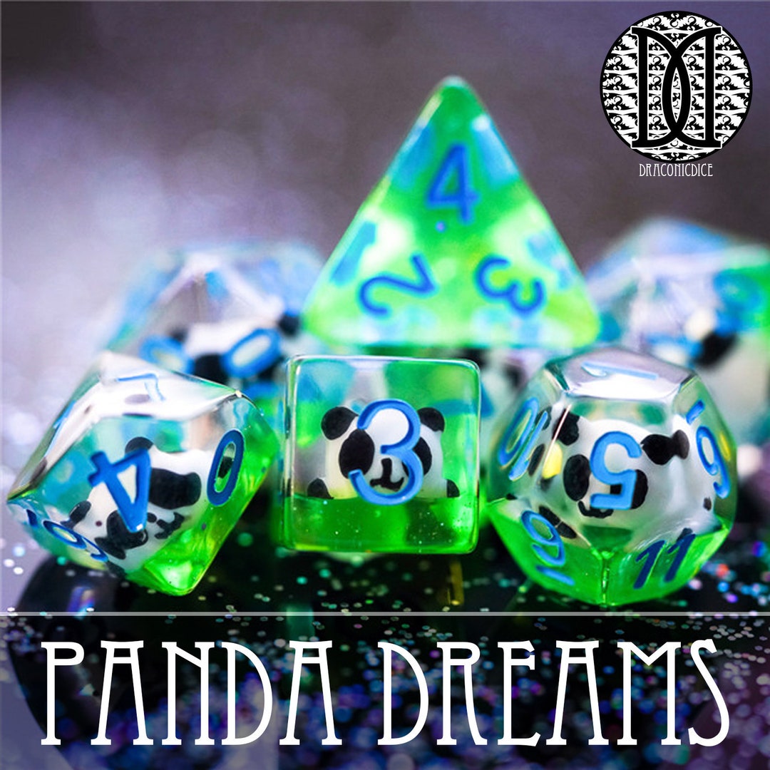 Tiny Panda Dnd Dice Set for Dungeons and Dragons D20 TTRPG - Etsy
