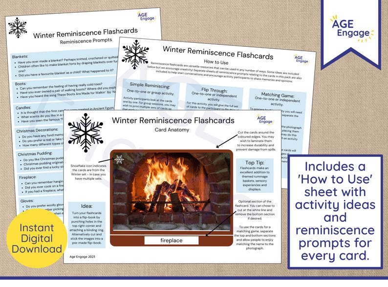 Winter Reminiscence Flashcards - Dementia Activity Digital Download ...
