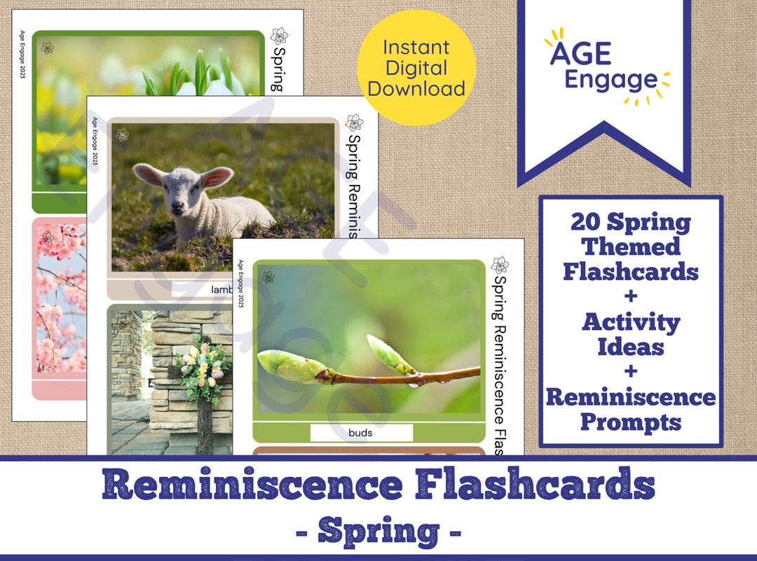 Spring Reminiscence Flashcards - Dementia Activity Digital Download ...