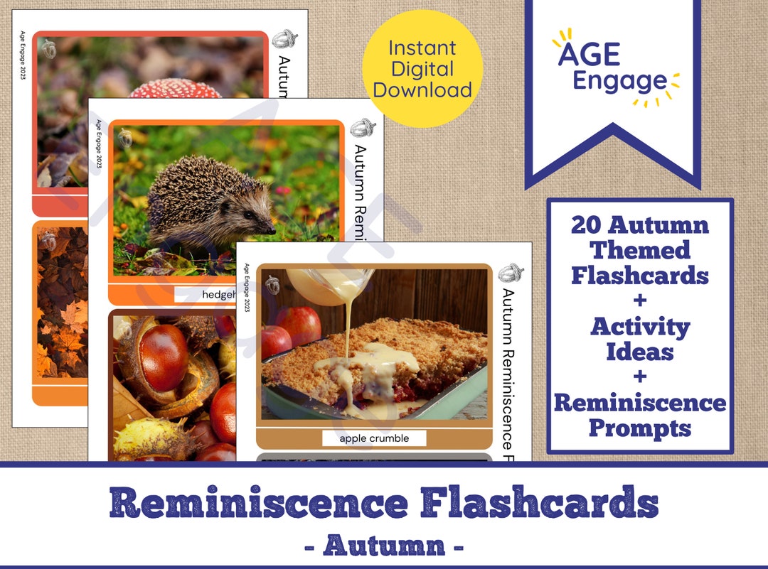 Autumn Reminiscence Flashcards - Dementia Activity Digital Download ...