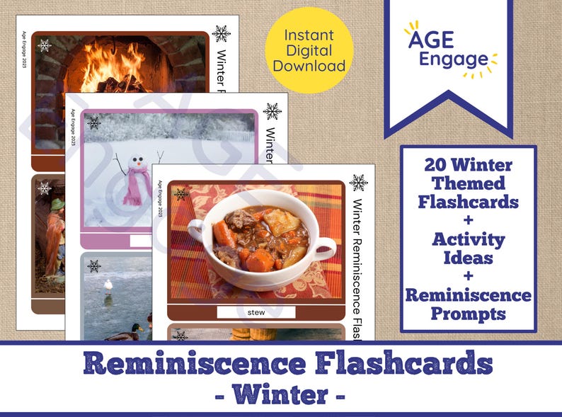 Winter Reminiscence Flashcards - Dementia Activity Digital Download ...