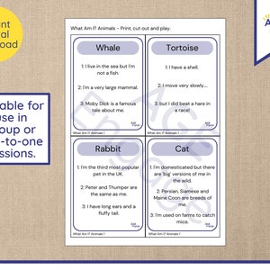Dementia Activity Digital Download - What Am I Printable Card Game ...