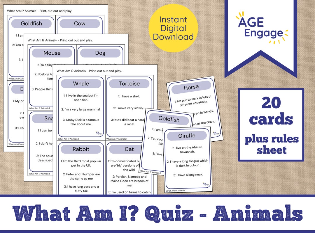 Dementia Activity Digital Download What Am I Printable Card - Etsy