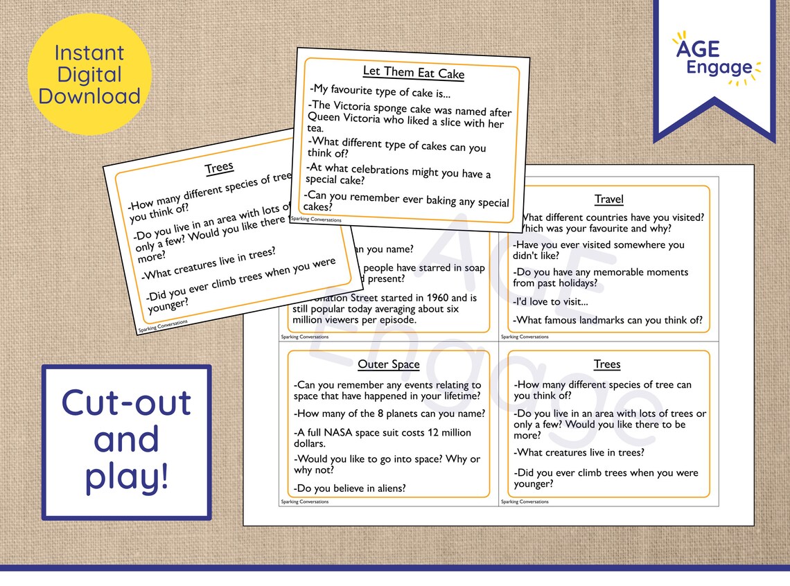 Dementia Activity Digital Download - Sparking Conversations Printable ...