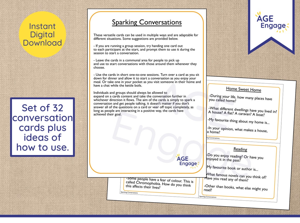 Dementia Activity Digital Download - Sparking Conversations Printable ...
