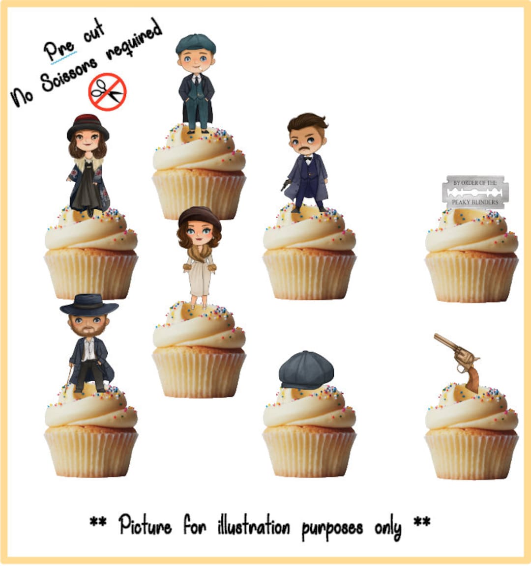 24 Pack Peaky Blinders Inspired Stand up Edible Cupcake Toppers - Etsy