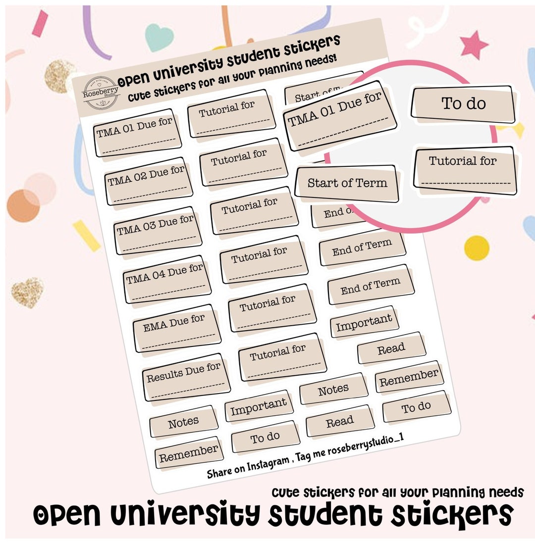 Open University Study Planner Stickers / One Module / Planning ...