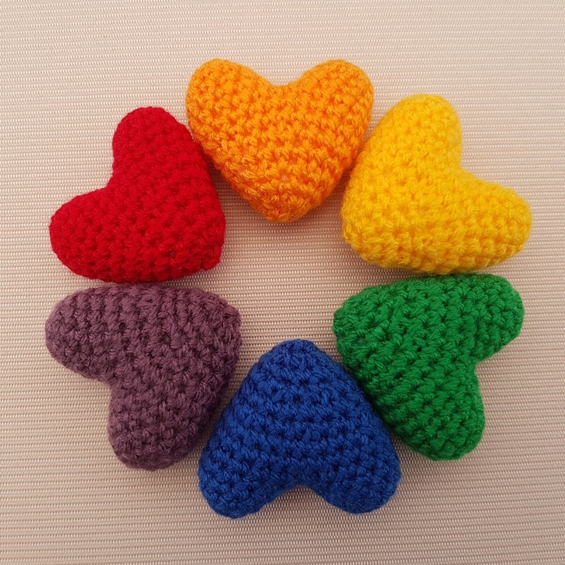 Amigurumi Crochet Hearts Love Tokens Various Colours | Etsy