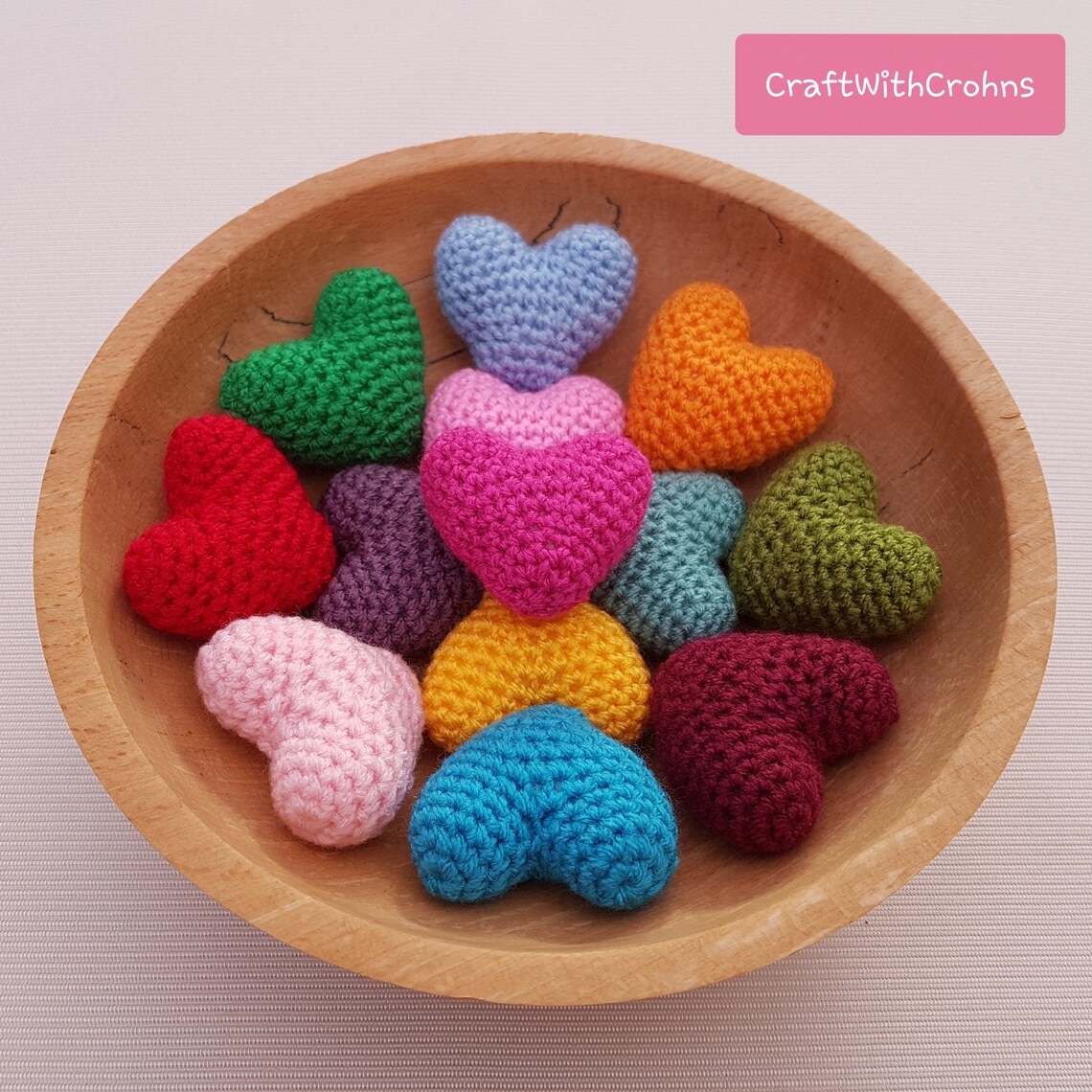 Amigurumi Crochet Hearts Love Tokens Various Colours | Etsy