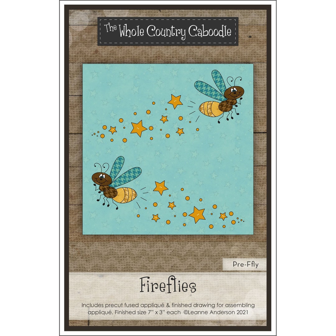 Fireflies Precut Fused Appliqué, From the Whole Country Caboodle - Etsy