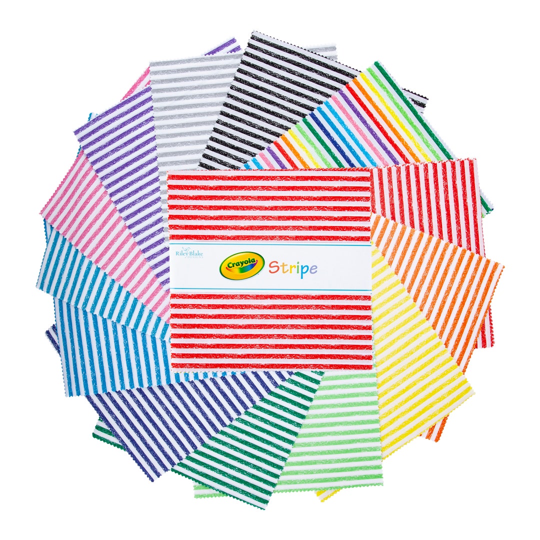Crayola Stripe 10 Inch Stacker 42 Pcs From Riley Blake Designs - Etsy