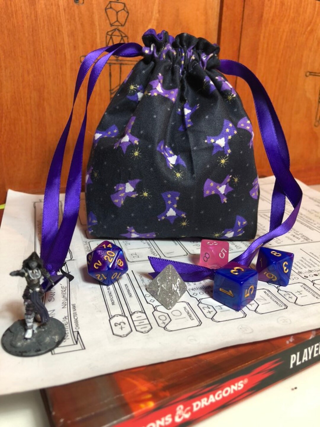 Purple Wizards Dice Bag: Handmade Cotton D&D Pouch - Etsy