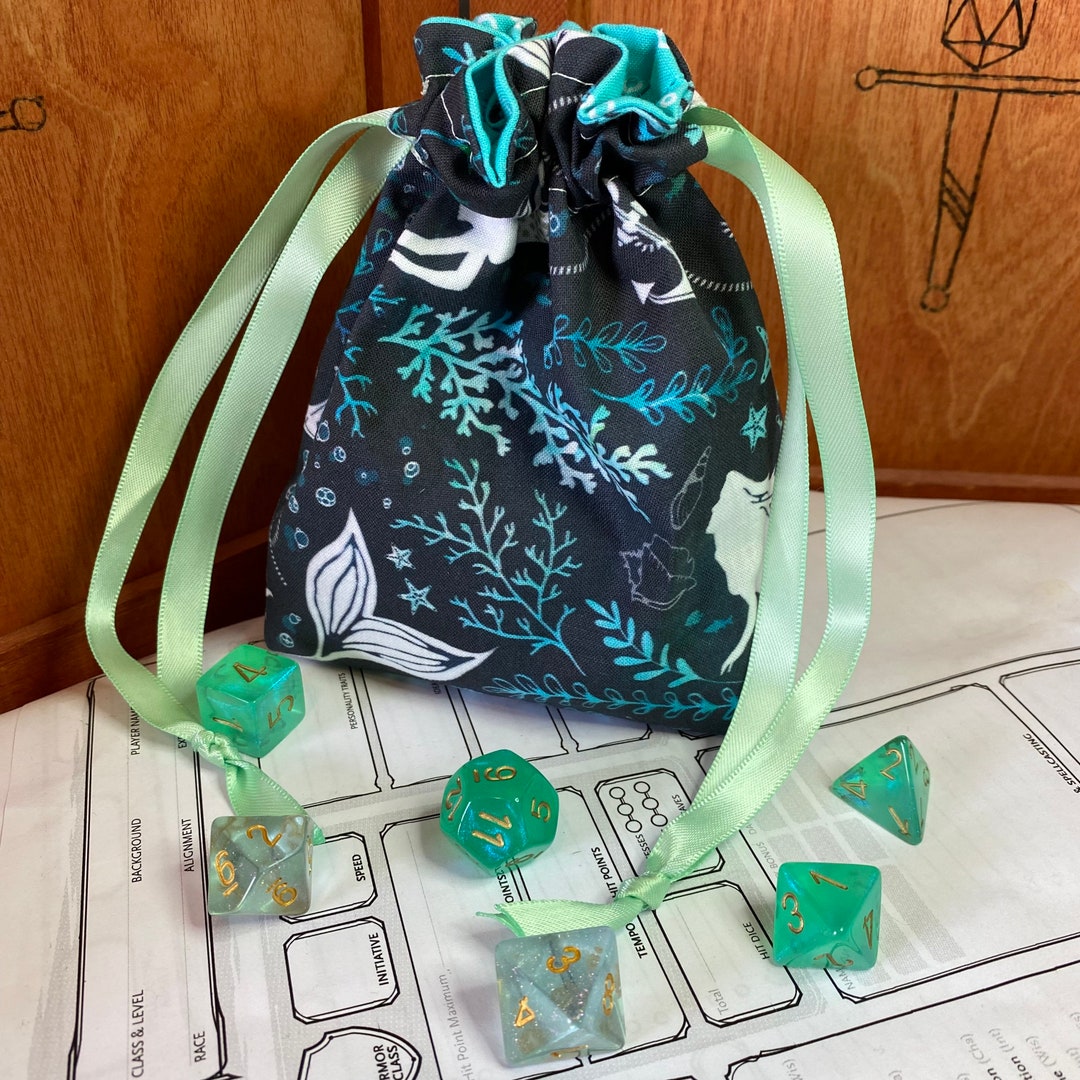 Mermaid Dice Bag: Handmade Cotton D&D, RPG Pouch - Etsy