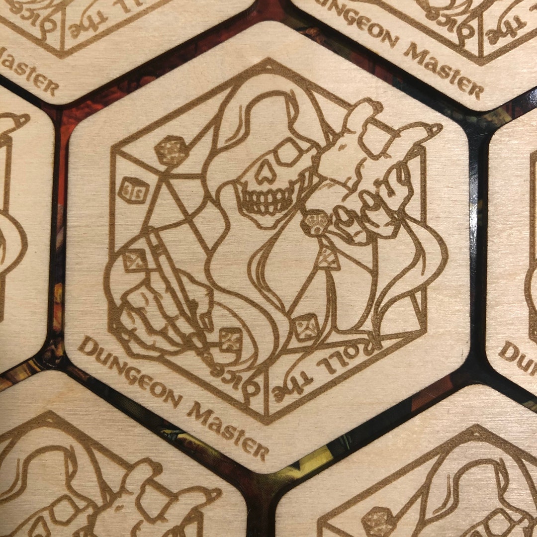 DUNGEON MASTER - D&D Class Coaster - 3.5" Hexagon Wood Coaster, Dnd ...