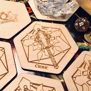 CLERIC D&D Class Coaster 3.5 Hexagon Wood Coaster, Dnd, Dungeons and ...