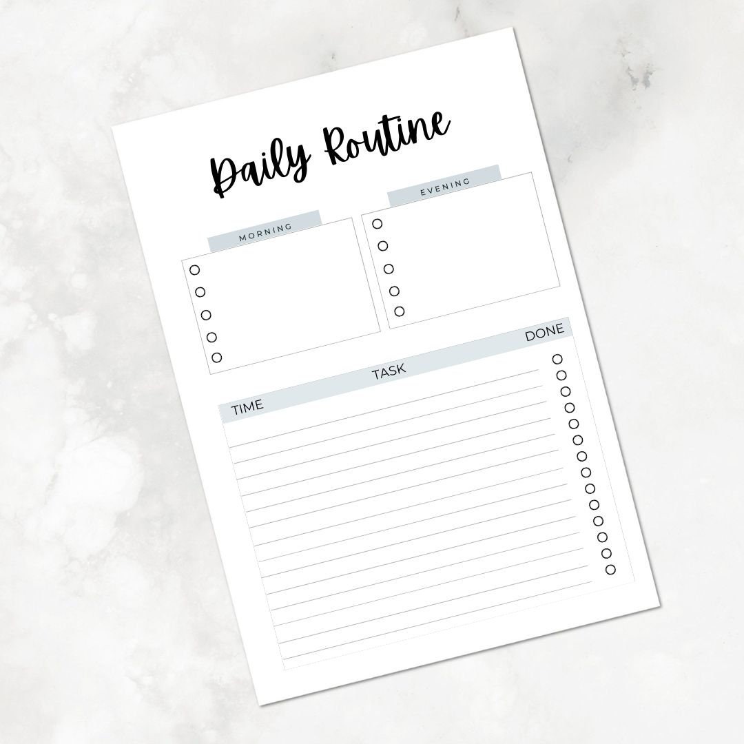 Daily Routine, Printable Journal Page, Digital Download, Bullet Journal ...