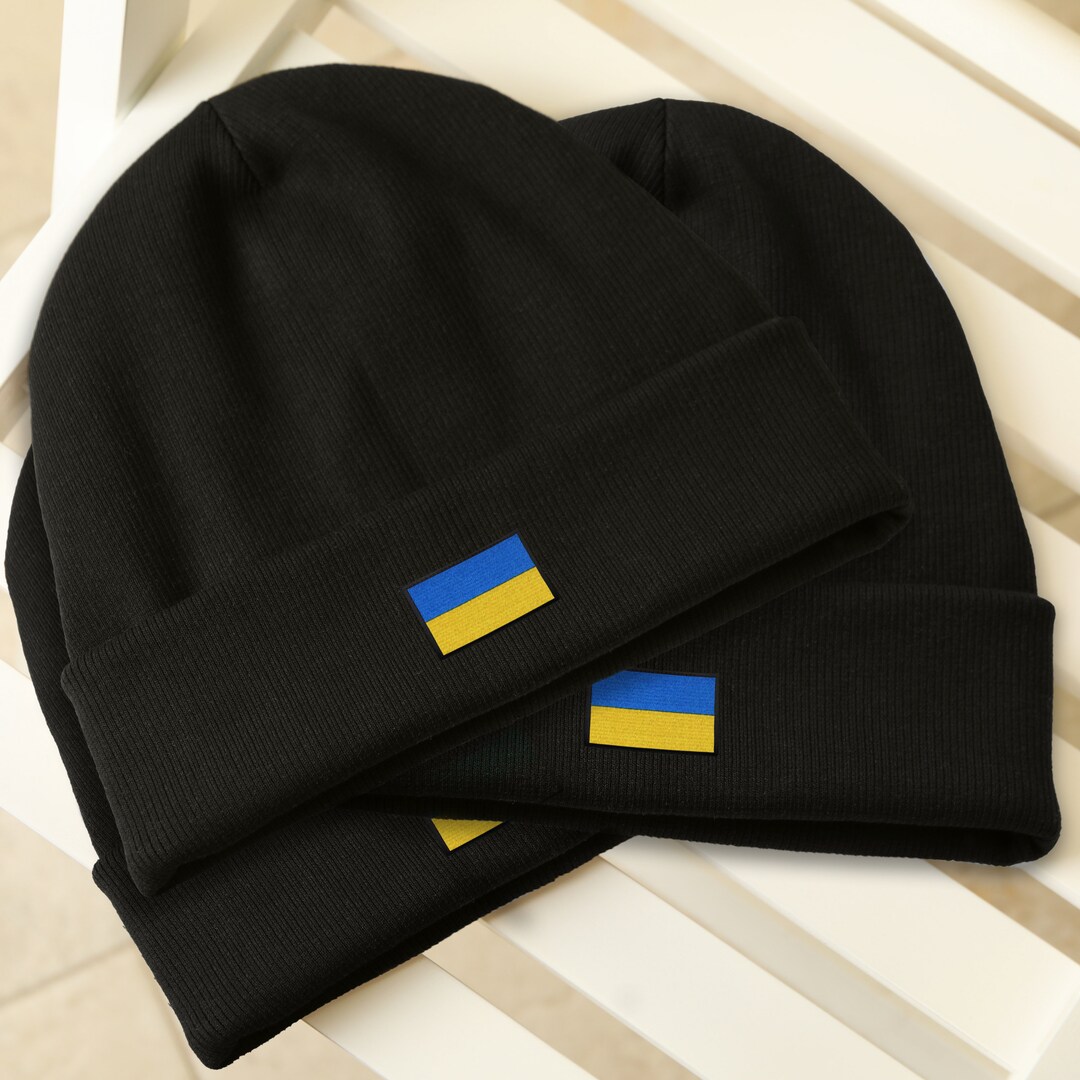 Custom Embroidered Unisex Ukrainian Flag Beanie - Etsy