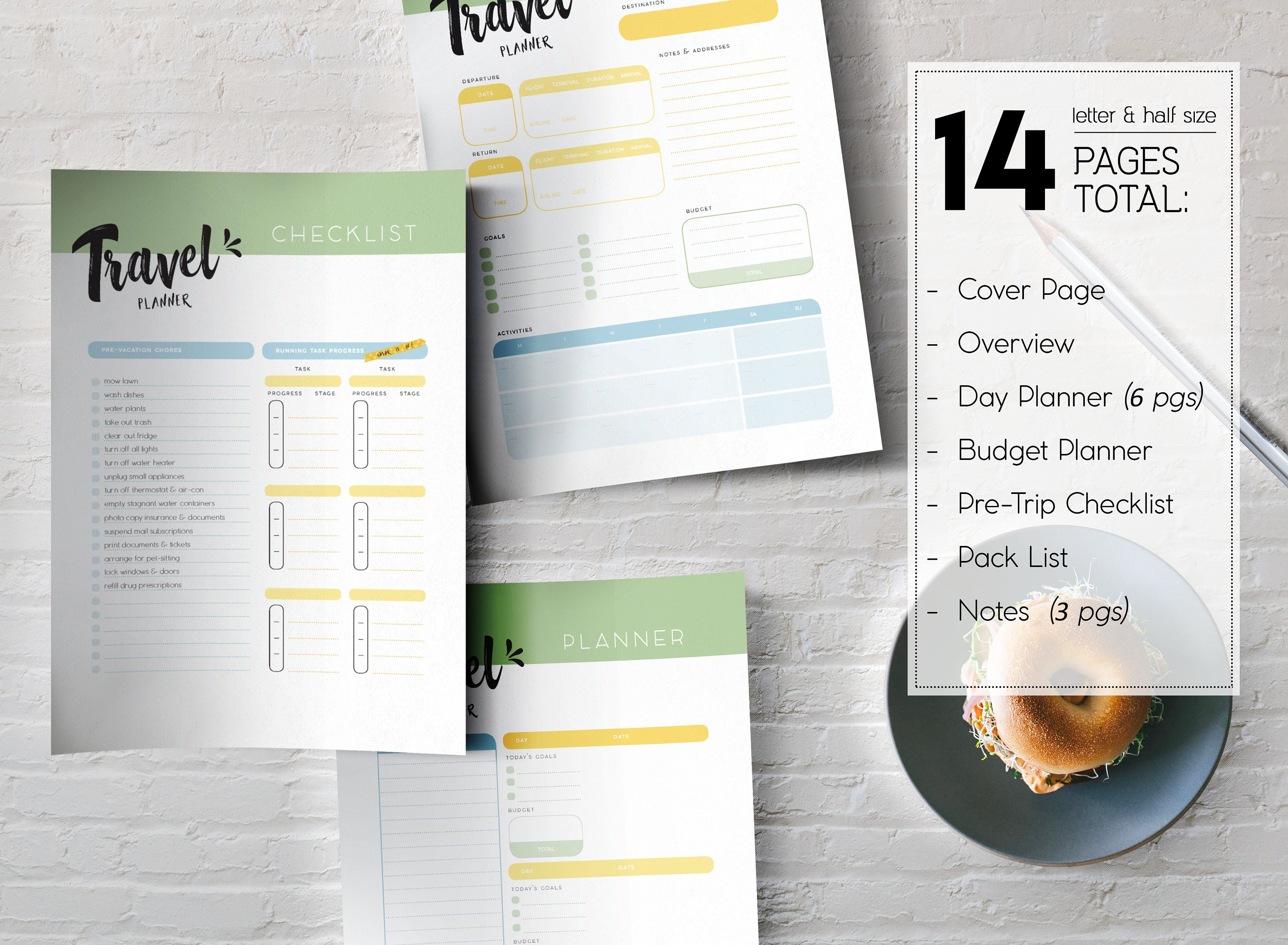 Travel Planner Printable, Vacation Holiday Trip Roadtrip Honeymoon ...