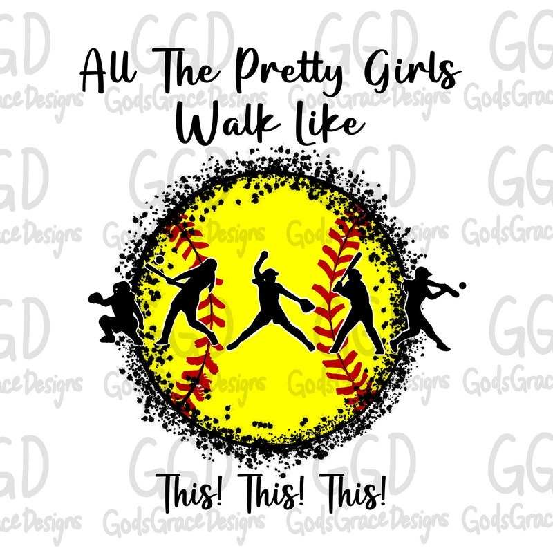 Girls Softball Art - Etsy