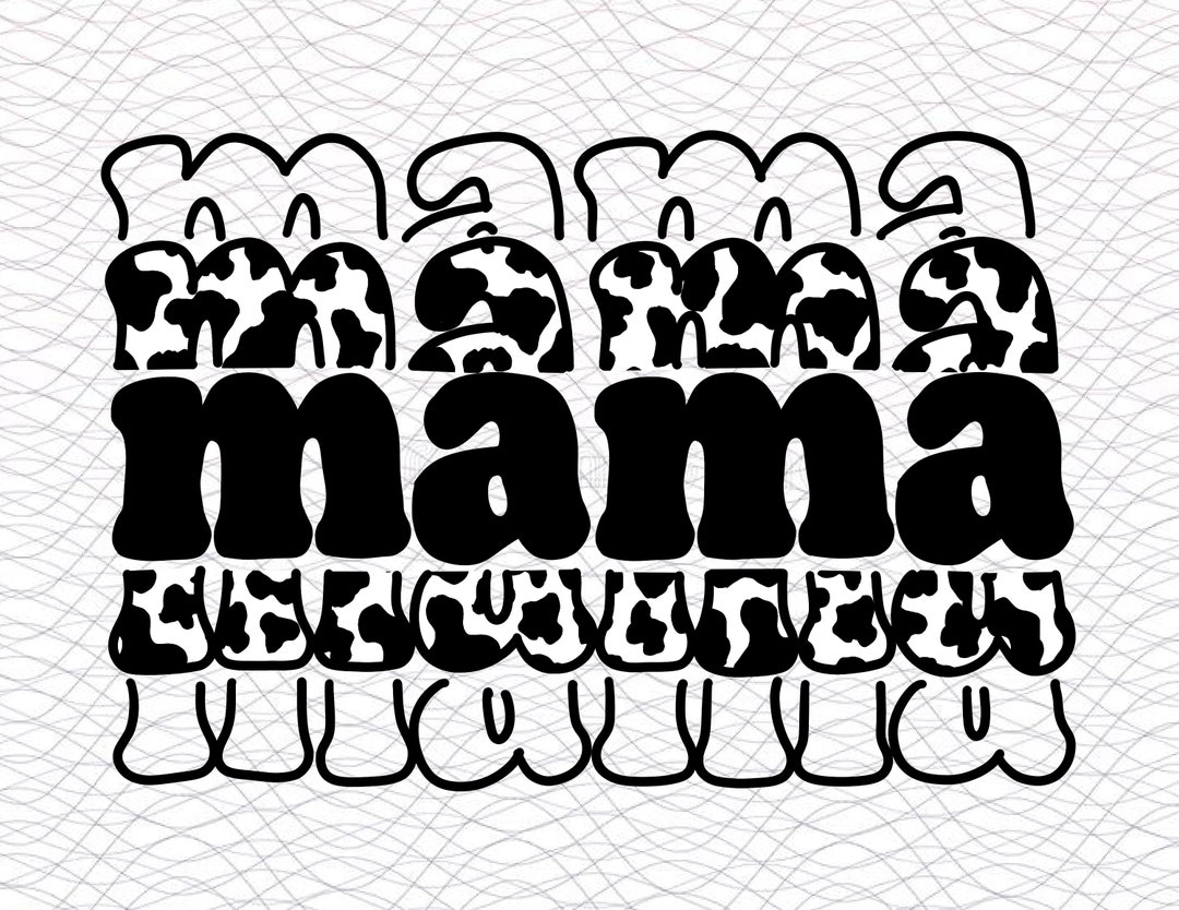 Mama Cow Print Sublimation Download - PNG - SVG - Digital Art - Hand ...