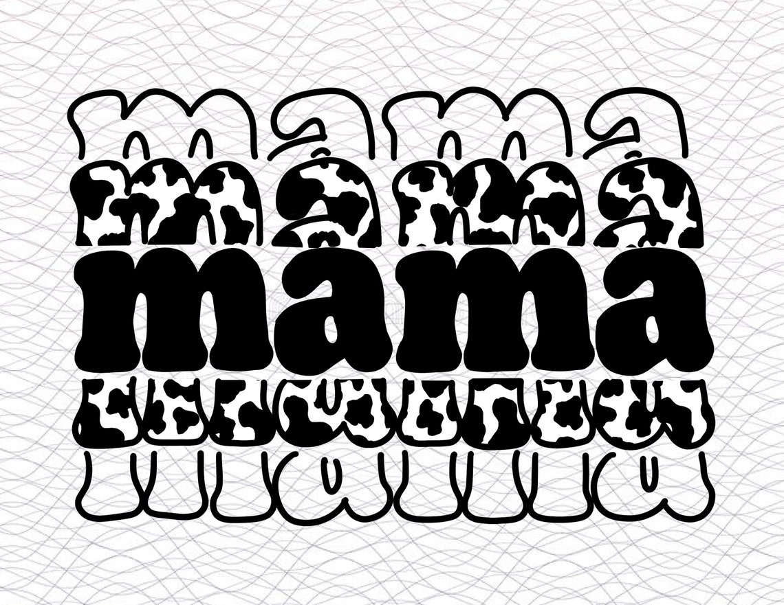 Mama Cow Print Sublimation Download PNG SVG Digital Art - Etsy