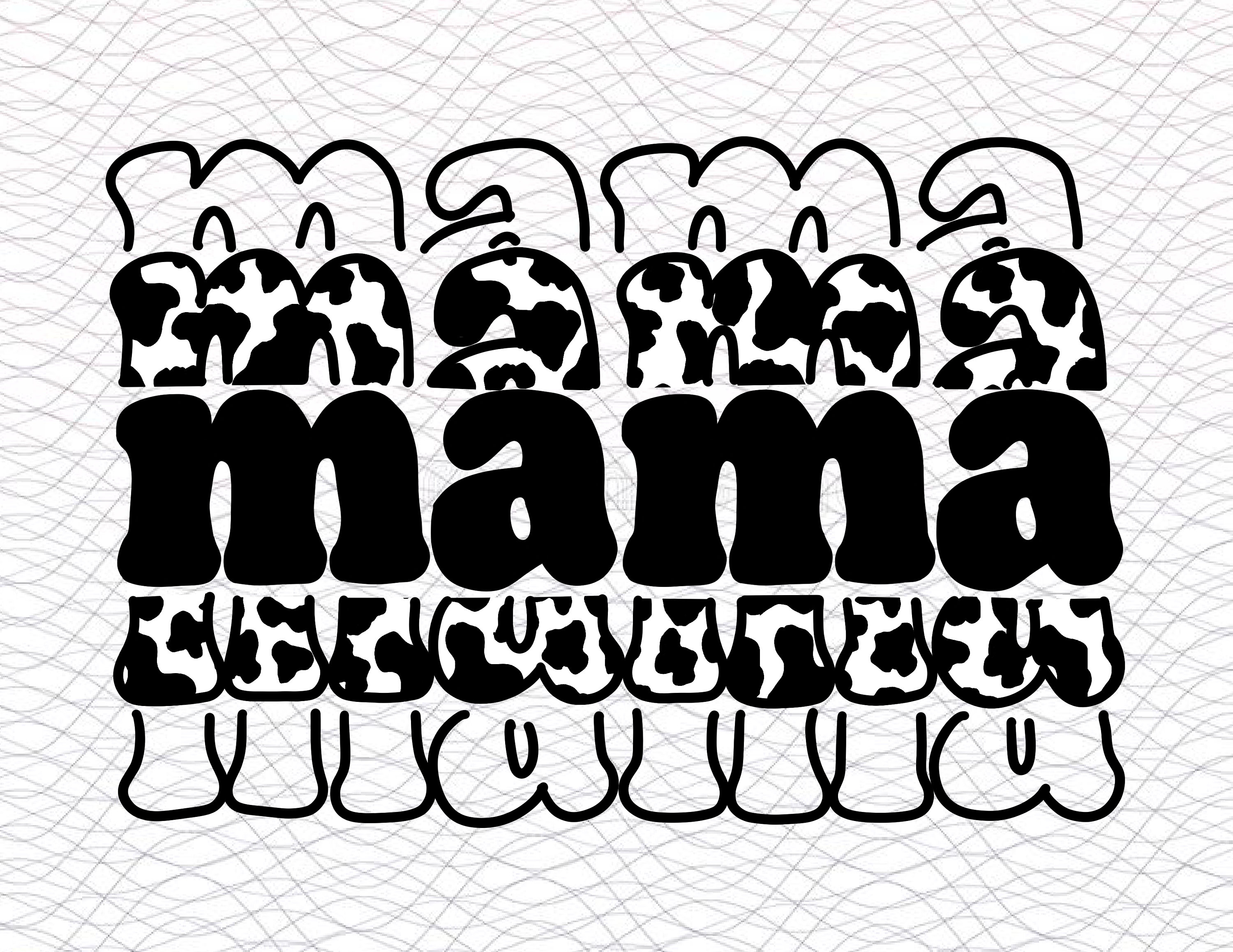 Mama Cow Print Sublimation Download Png Digital Art Hand Etsy Ireland