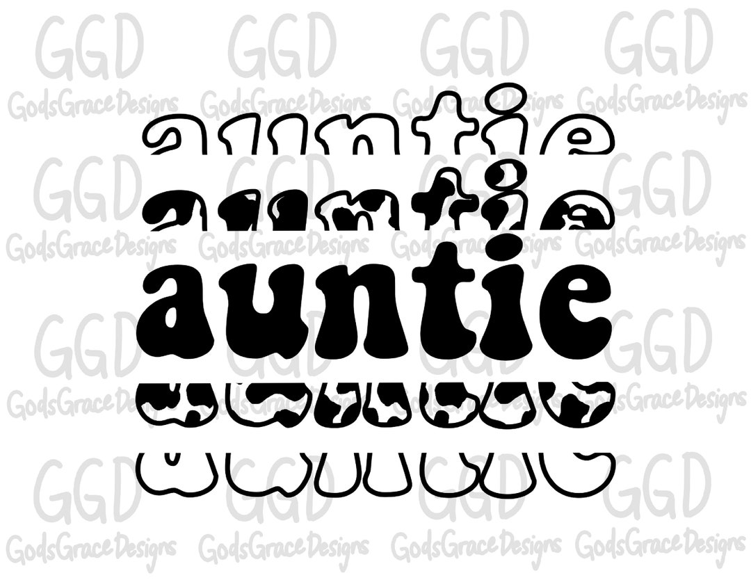 Auntie Cow Print Sublimation Download PNG Digital Art Hand Drawn Art ...