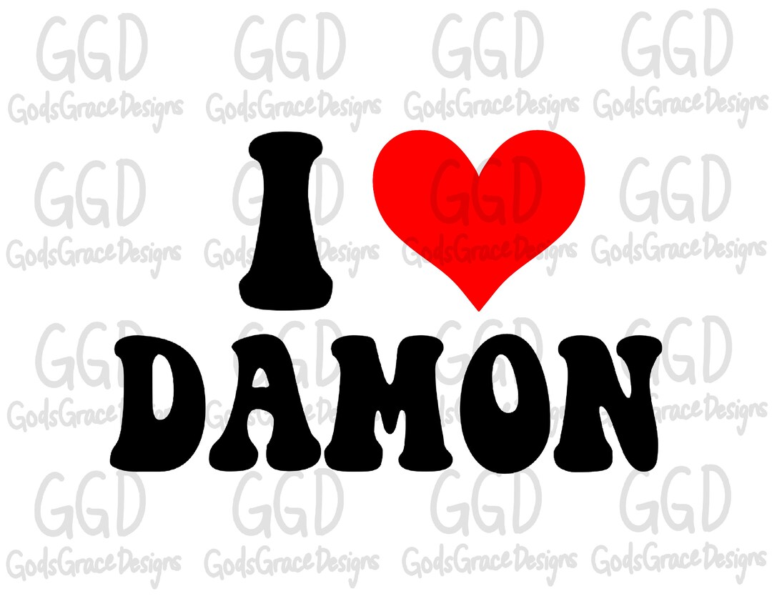 I Love Damon Sublimation Download - PNG - Digital Art - Hand Drawn Art ...