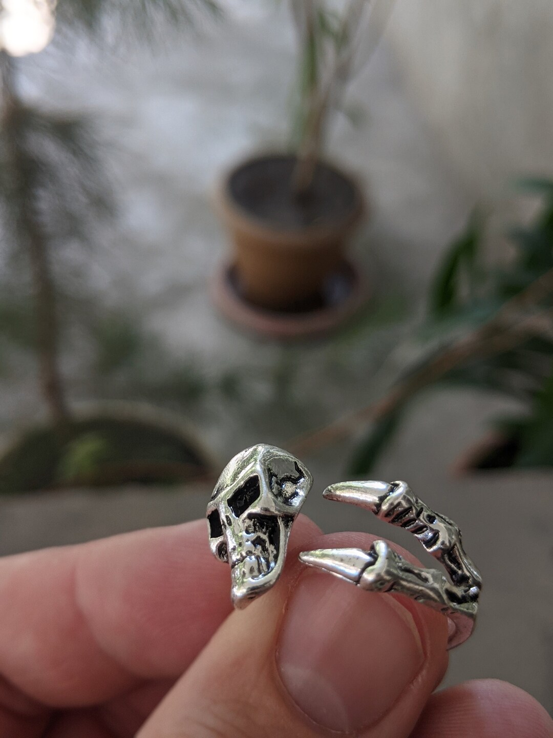 Skull Ring, 925 Sterling Silver, Wrap Eagle Ring, Adjustable, Skull Silver Ring Sterling Silver ...