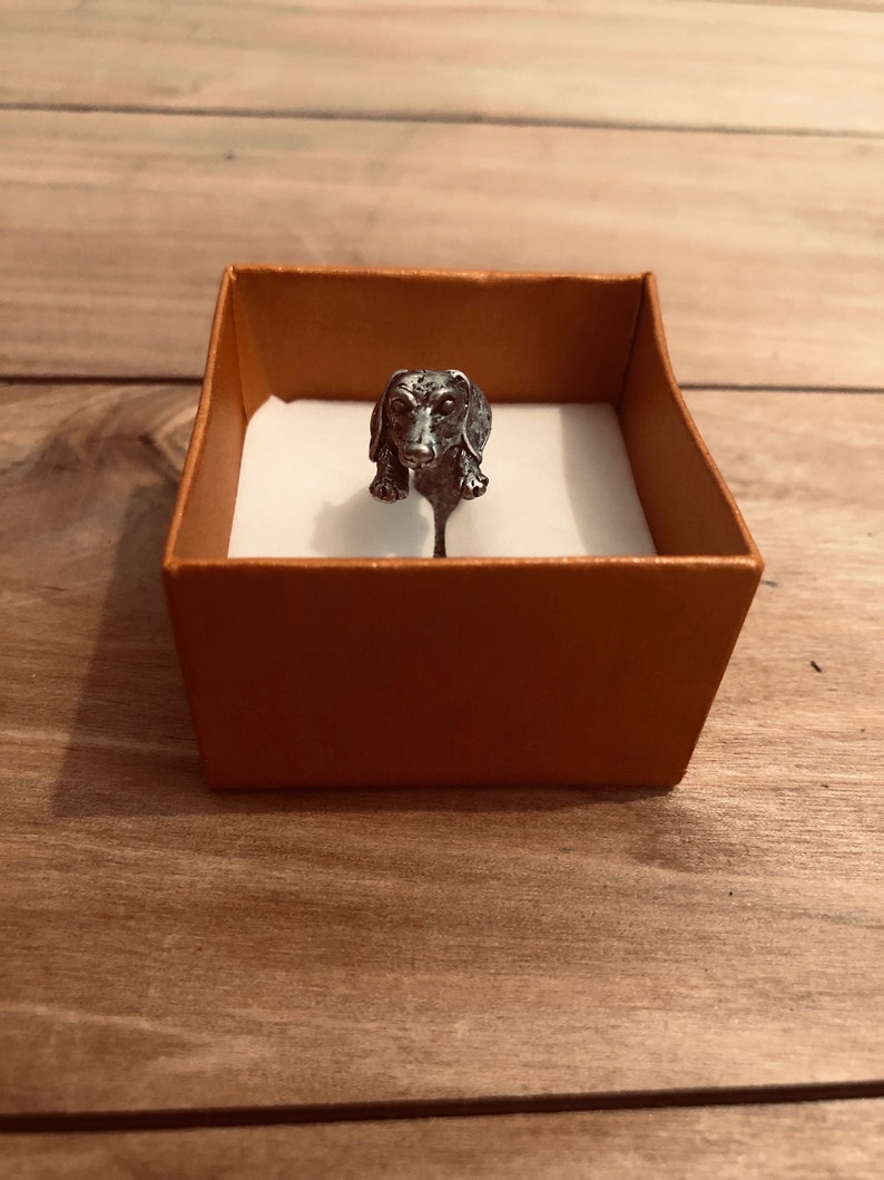 Silver Dog Ring, Jewelry, Adjustable Ring, Animal Ring, 925 Sterling ...