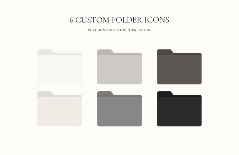 Aesthetic Minimal Desktop Wallpaper With Custom Folder Icons Light ...