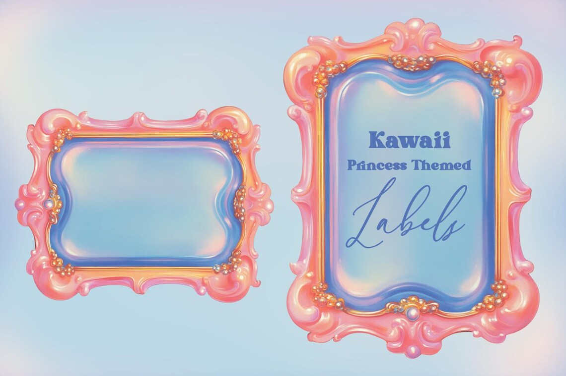 Kawaii Princess-themed Labels, Girly Tags, Stickers Japanese Coquette ...