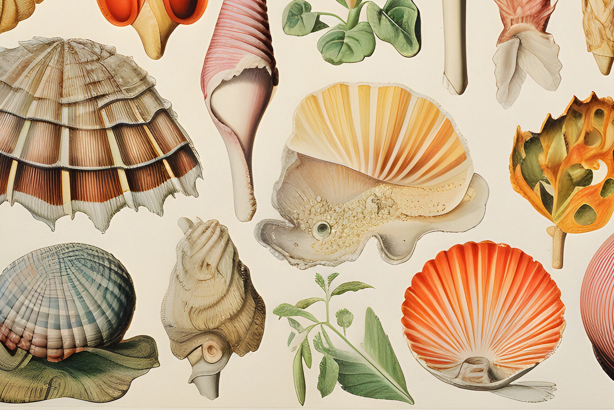 20 Old School Seashell Posters Vintage Drawings Inspired by ARTHUR MEE ...