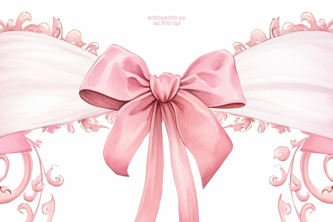 12 Pink Ornate Clipart, Coquette, Watercolors Labels, Soft Pastel Pink ...