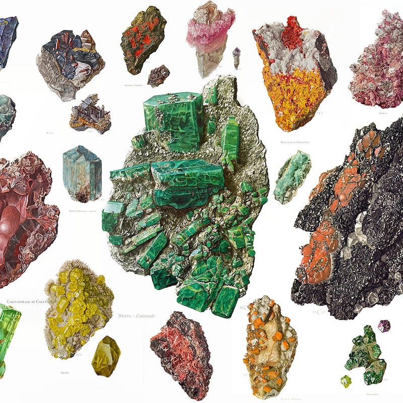 Mineral Stickers - Etsy UK