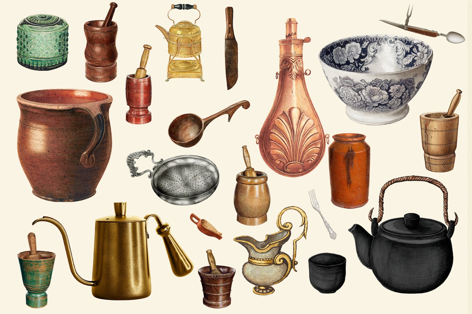 Kitchen Supplies, PNG, Clipart, Collage Elements, Wall Art ...