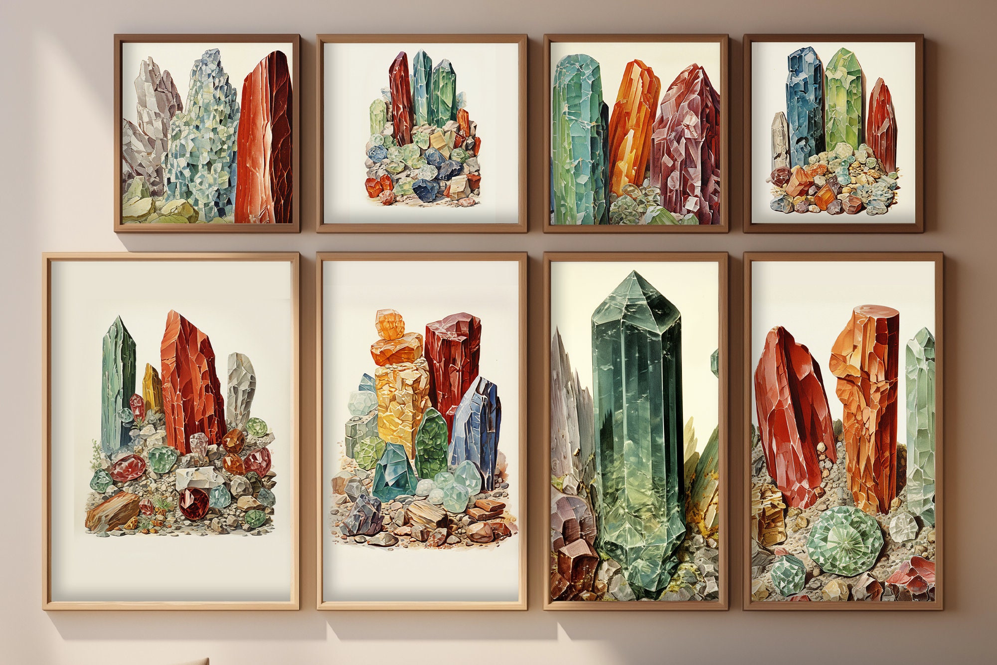 30 Minerals Illustrations, HQ, Rare, Printable, Antique Crystals Art ...