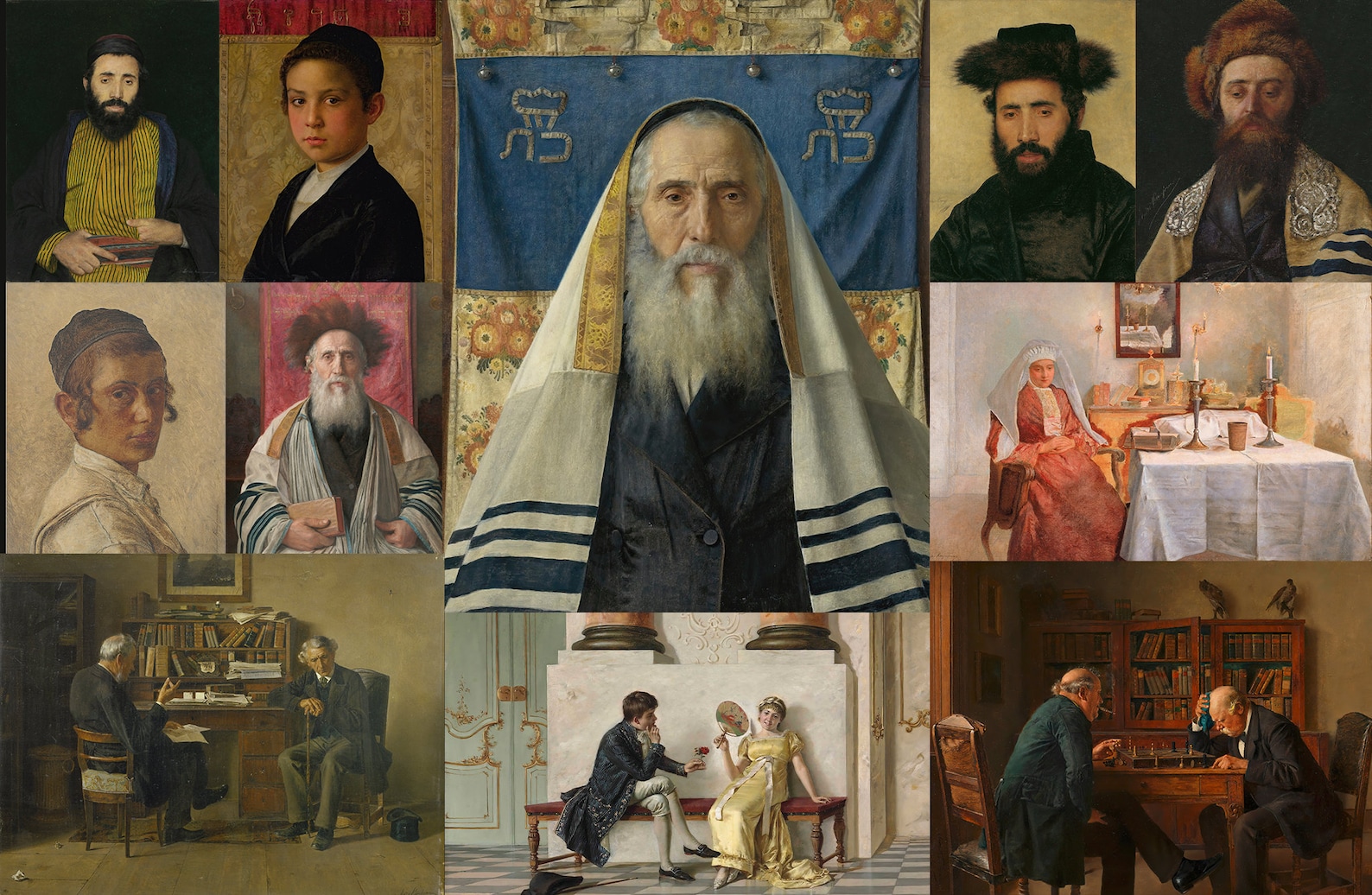 Isidor Kaufmann Rare HQ Printable Paintings Jewish Rabbi With Tallit ...