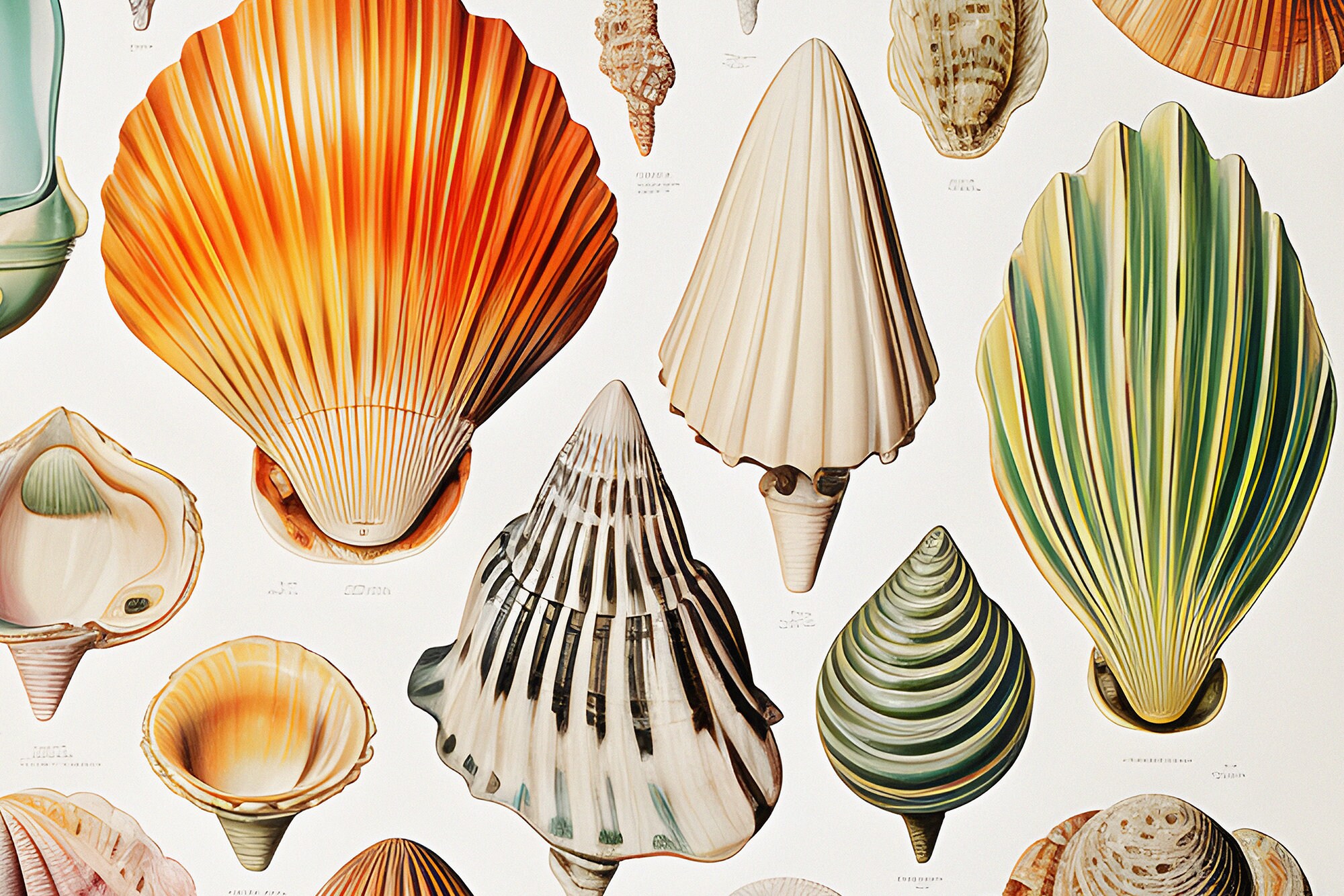 20 Old School Seashell Posters Vintage Drawings Inspired by ARTHUR MEE ...