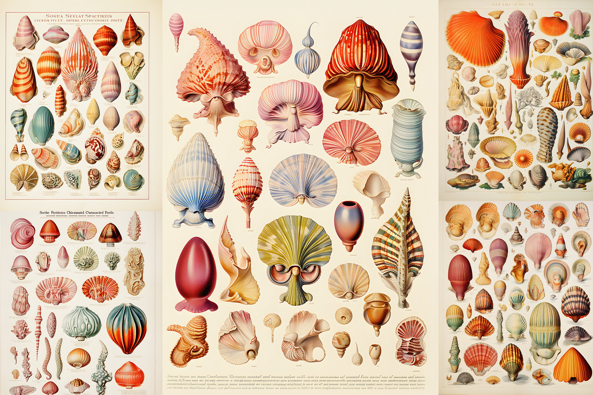 20 Old School Seashell Posters Vintage Drawings Inspired by ARTHUR MEE ...