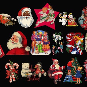 200+ Vintage Christmas Clipart Bundle, Rare Retro Illustrations, T ...