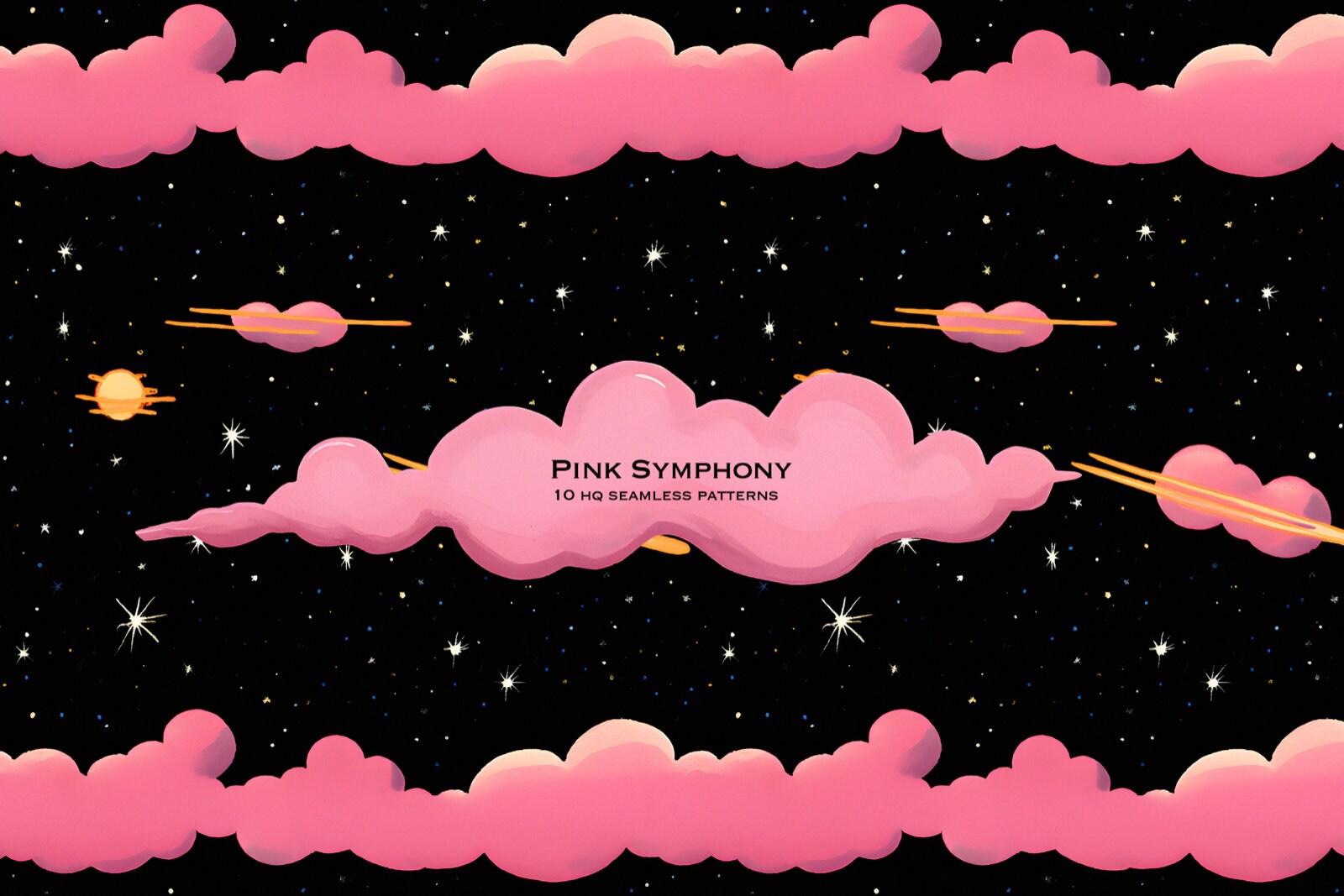 Pink Symphony 10 Seamless Patterns, HQ Printable Fabric Design ...