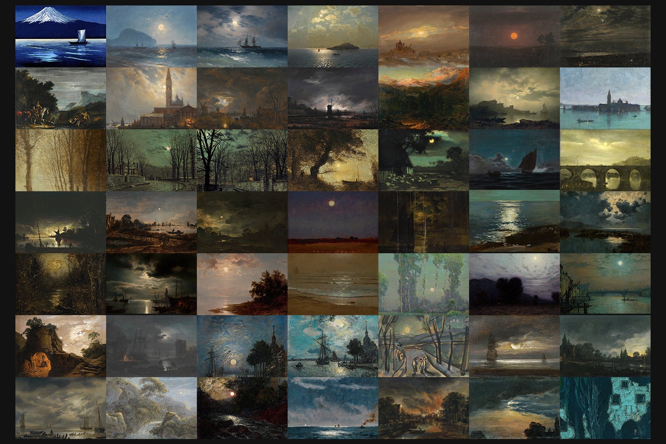 330+ Moonlight Paintings Bundle, Printable Moon Wall Art, Gothic ...